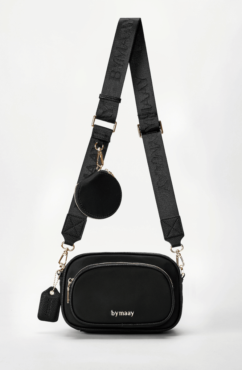 Premium Black Crossbody Bag + Gold Hardware & Eco-Friendly | Bymaay ...