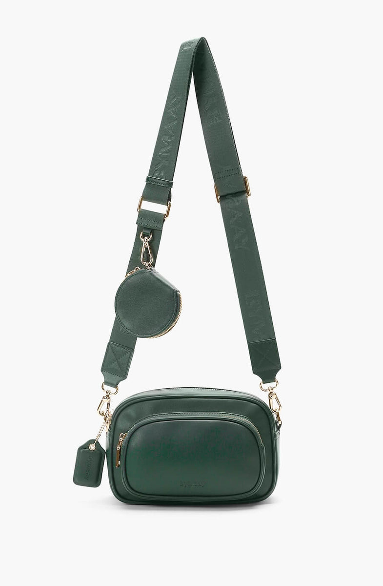 Aly Deep Green Vegan Leather (Gold) – bymaay